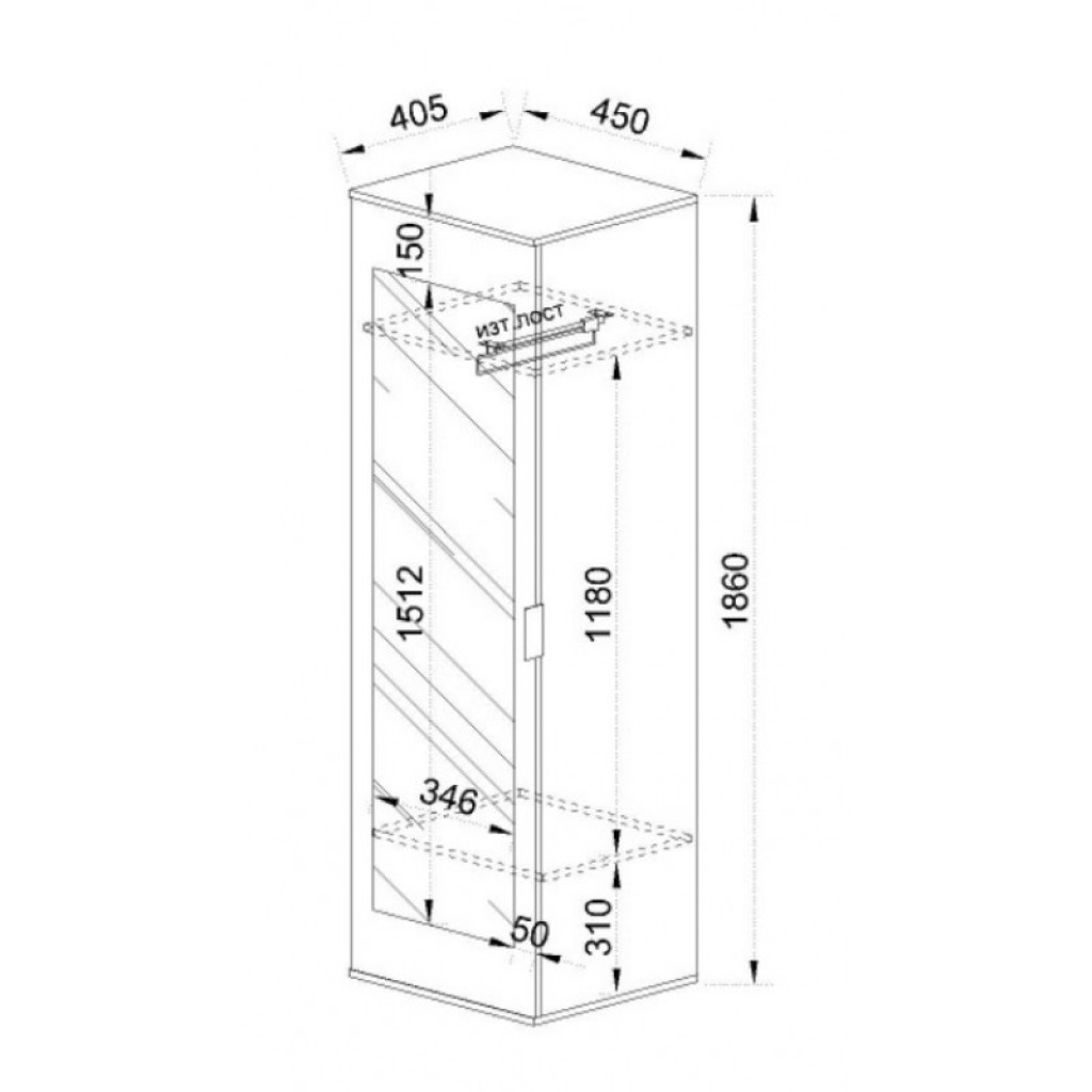 Гардероб за Антре Mod 4077, Дъб артисан, графит - от Мебели Богдан на ...