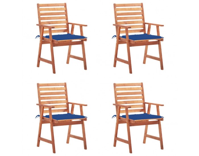 Sonata H Градински трапезни столове, 4 бр, с възглавници, акация