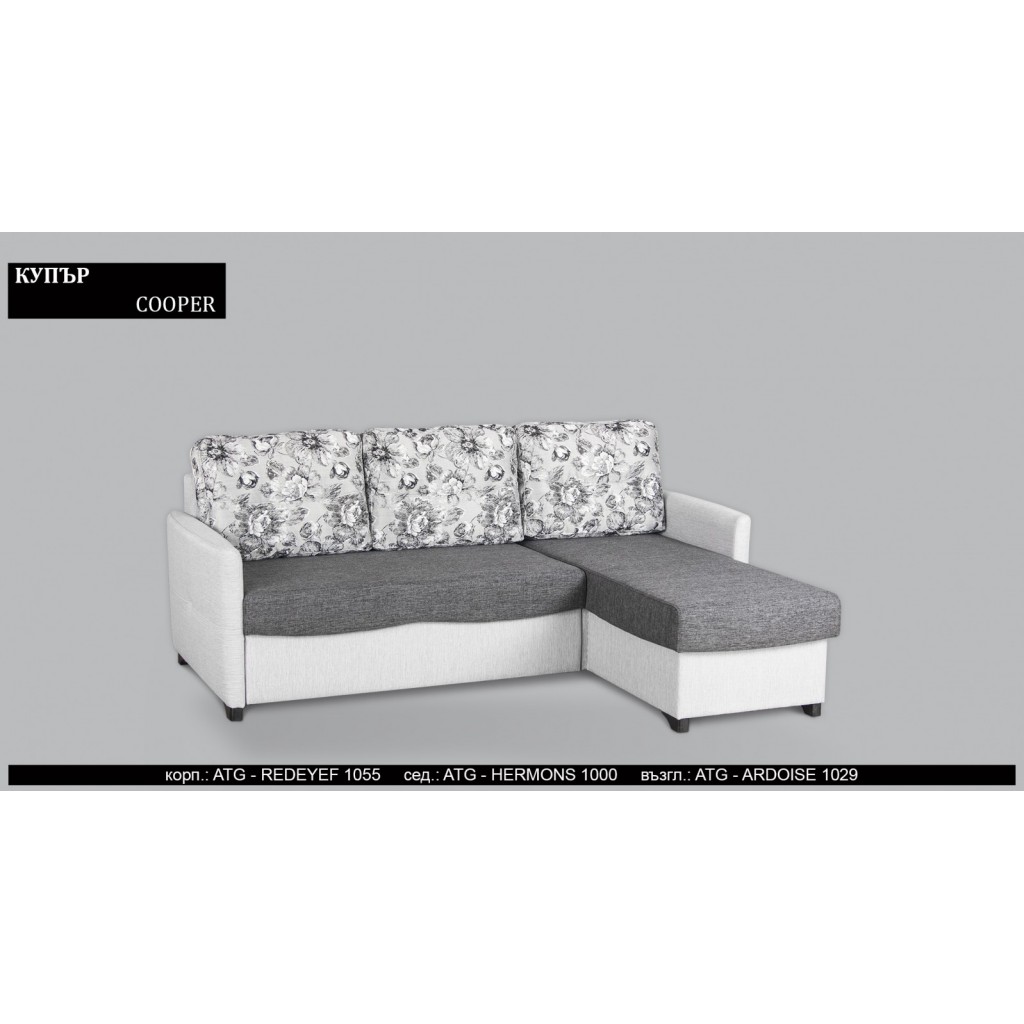 Ъглов диван Cooper BM, с ракла, разтегателен - от Богдан Мебел на супер ...