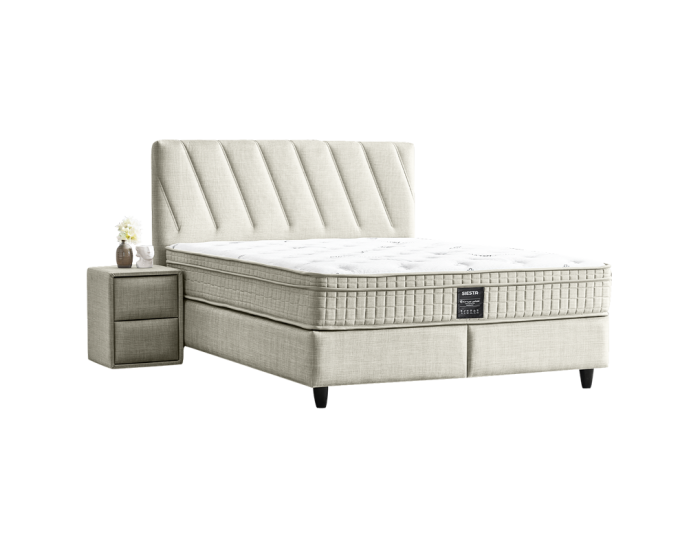 Тапицирана спалня с матрак SIESTA 180 x 200 - крем 01 - от Мебели ...